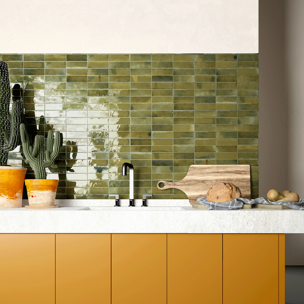 Cabana Olive Green Wall Tile