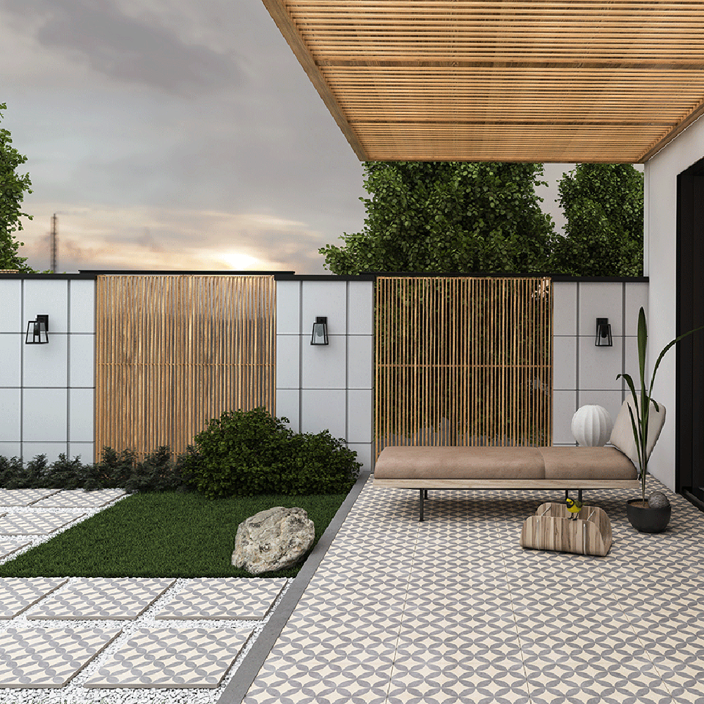 Outdoor patterned tiles store